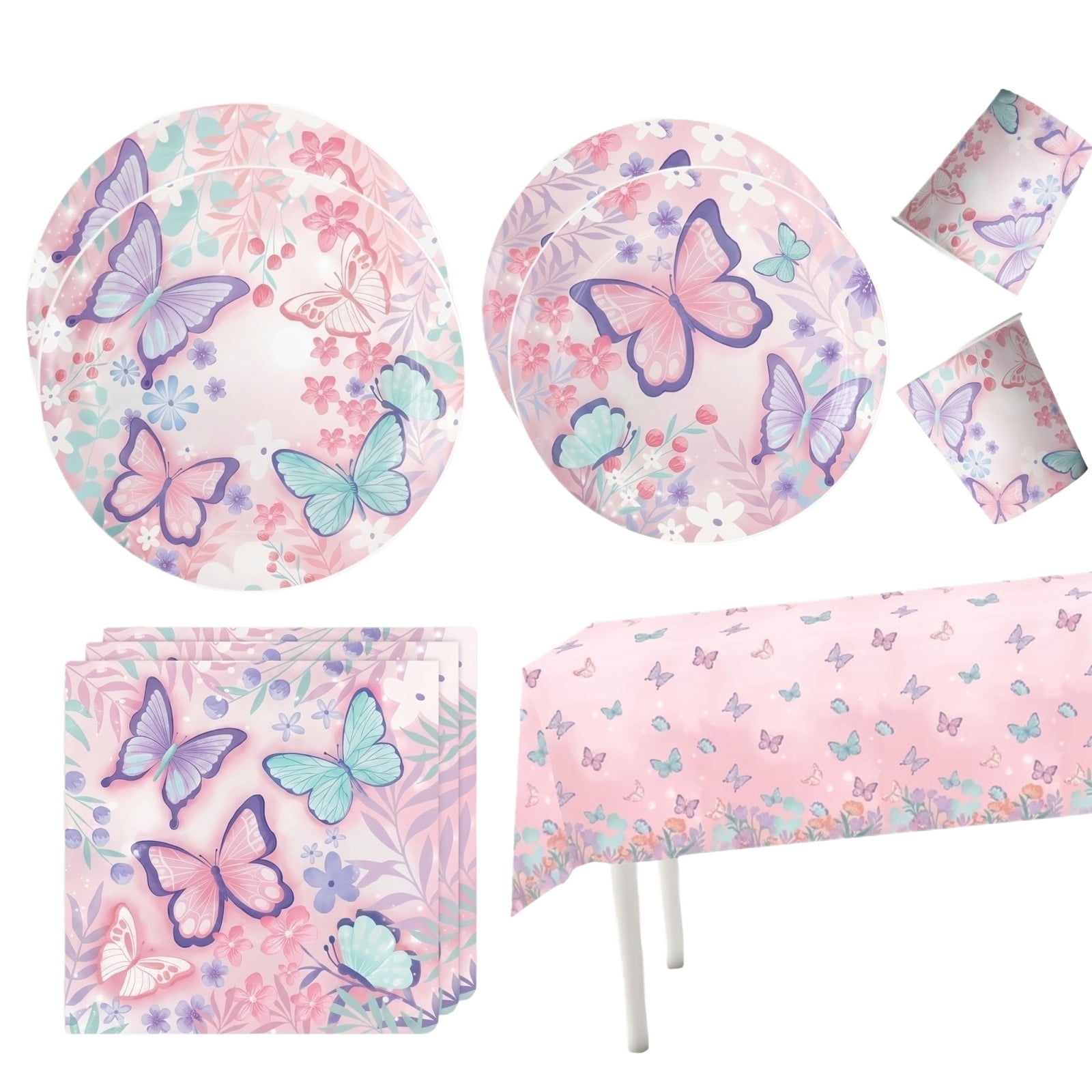 Butterfly Themed Party Supplies Kit, Complete Decoration Set Including ...