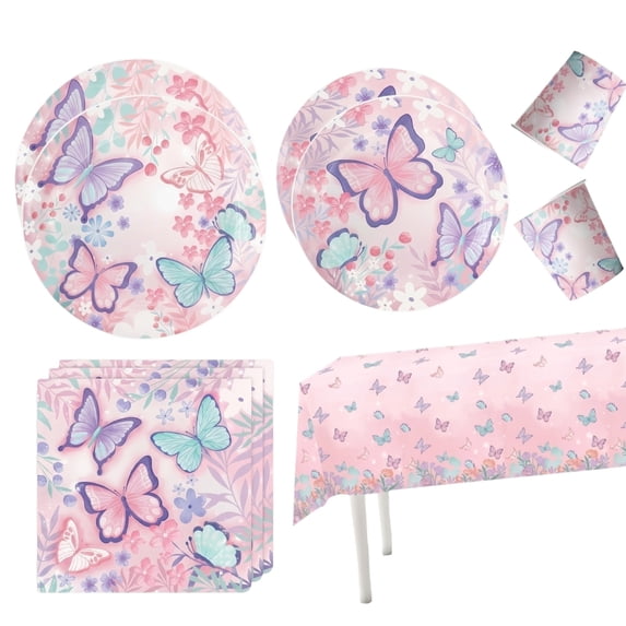Butterfly Themed Party Supplies Kit, Complete Decoration Set Including ...