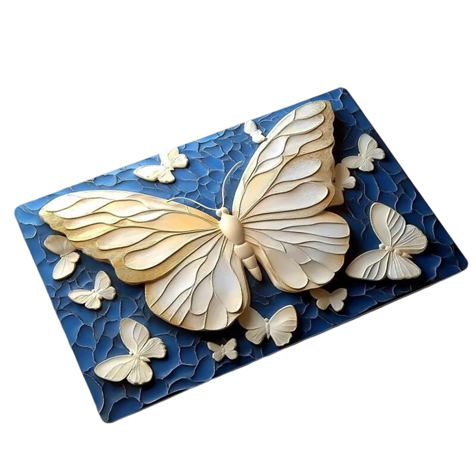 Butterfly Themed Rug - Winter Foyer Decorative Mat, 3D Printed Non-Slip ...