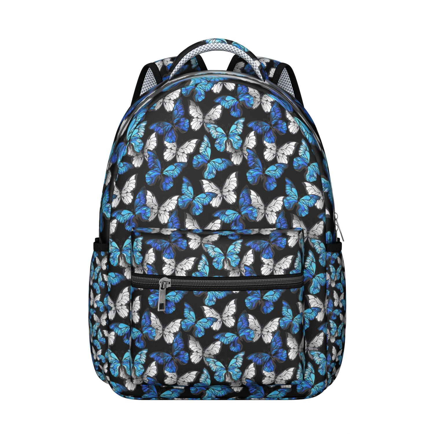 Butterfly Themed Travel Backpack - Lightweight & Stylish Bookbag with ...