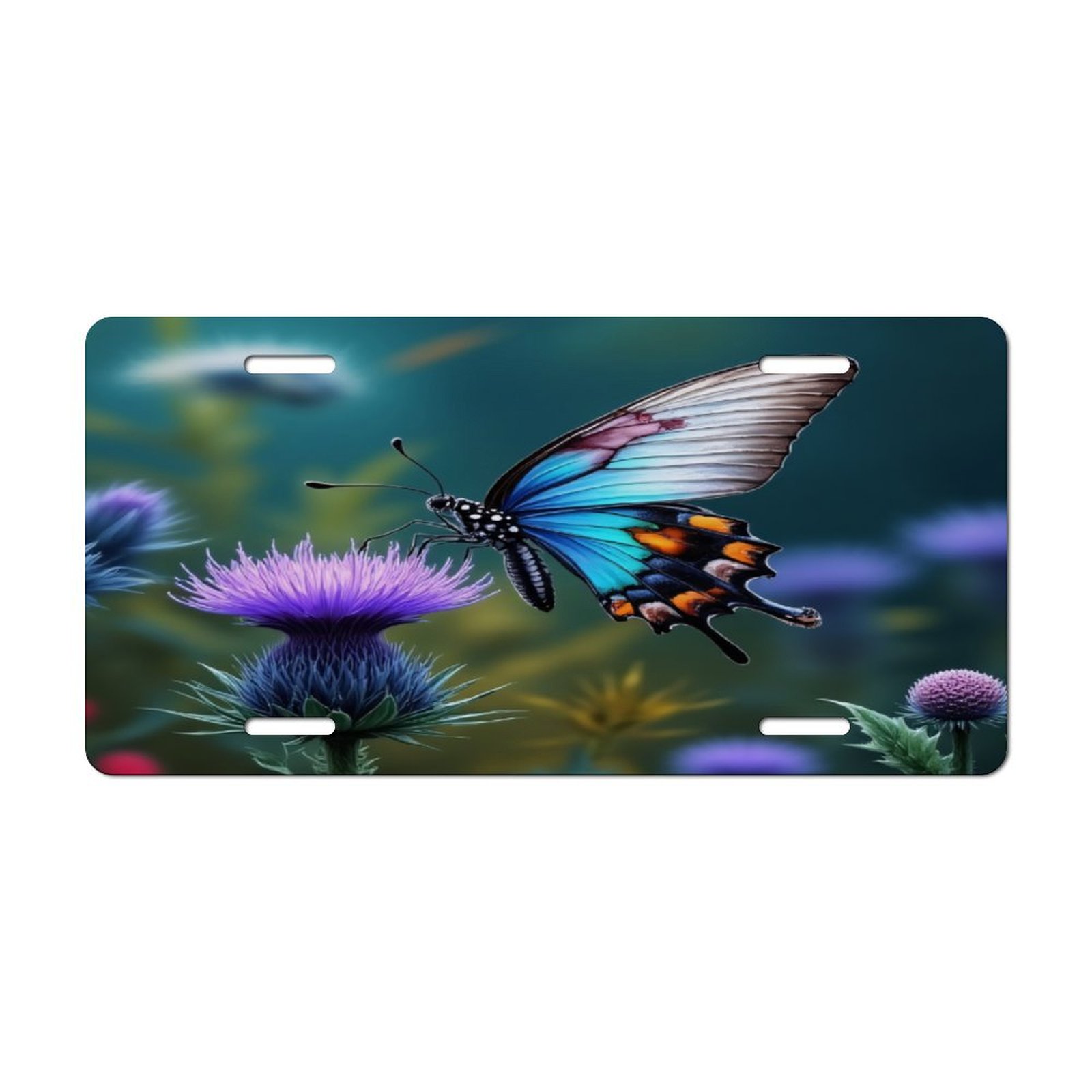 Butterfly Thistle Garden Car Decorative Front License Plate,Vanity Tag ...