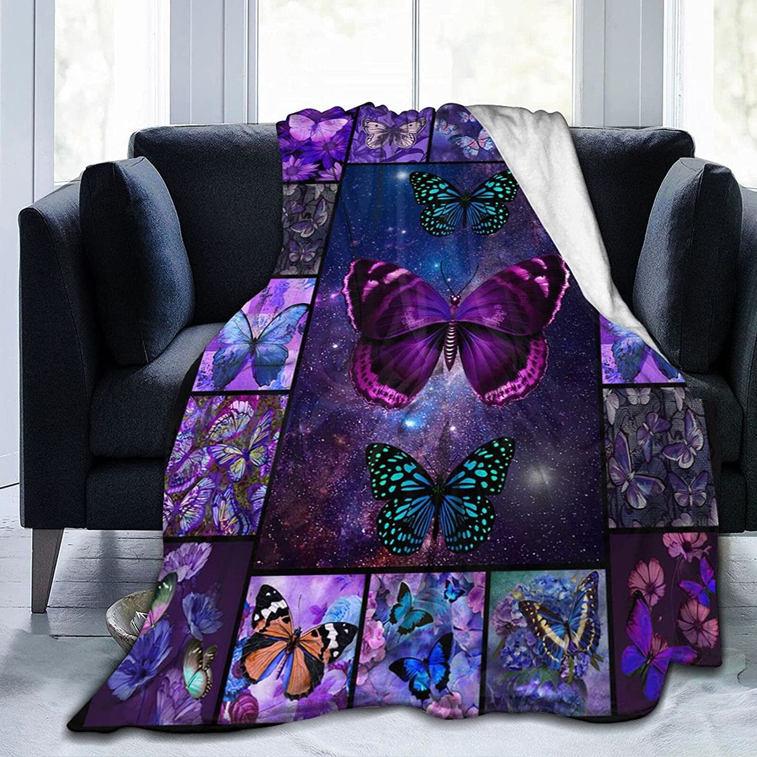 Butterfly Throw Blanket Butterfly Blanket Colorful Butterflies Printed ...