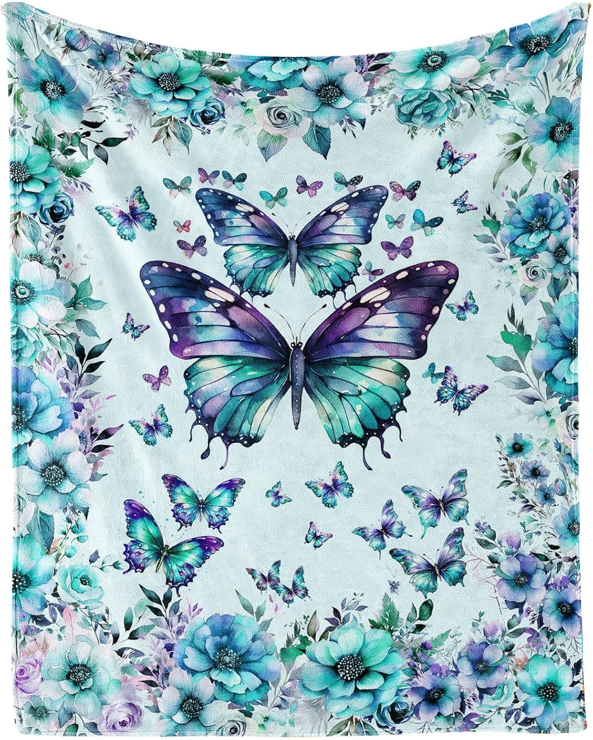 Butterfly Throw Blanket Flannel Cute Butterflies Themed Stuffed Animal ...