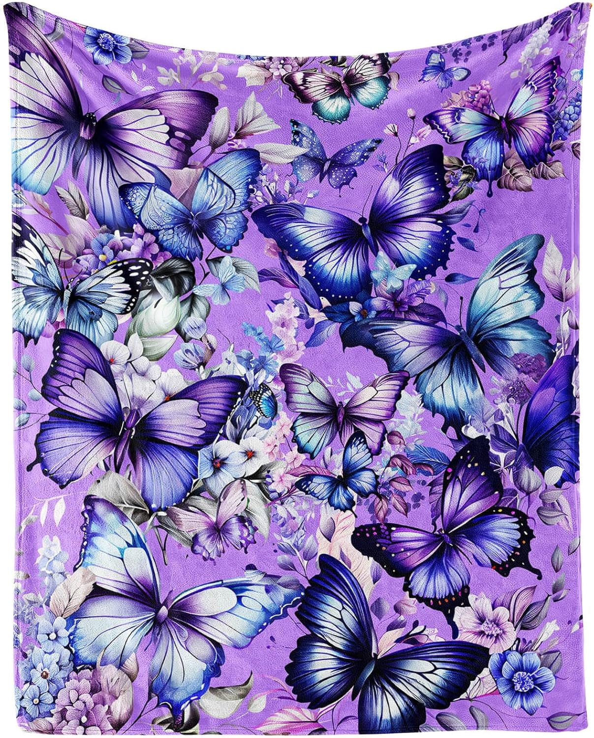 Butterfly Throw Blanket, Flannel Cute Butterflies Themed Stuffed Animal ...
