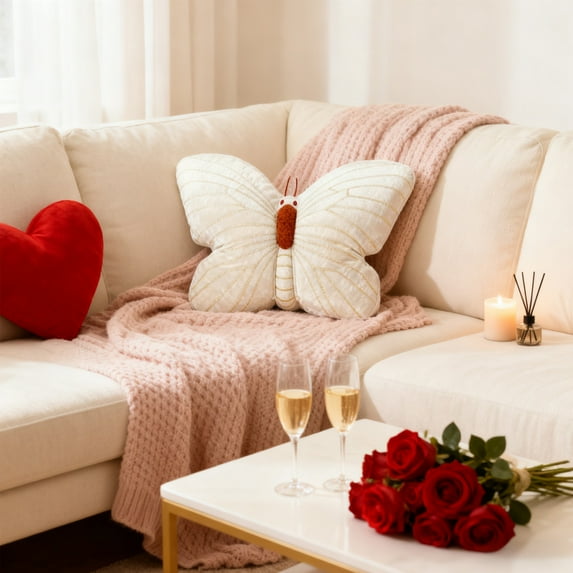 Butterfly Throw Pillow Christmas Valentine's Day Decorative Cushion ...