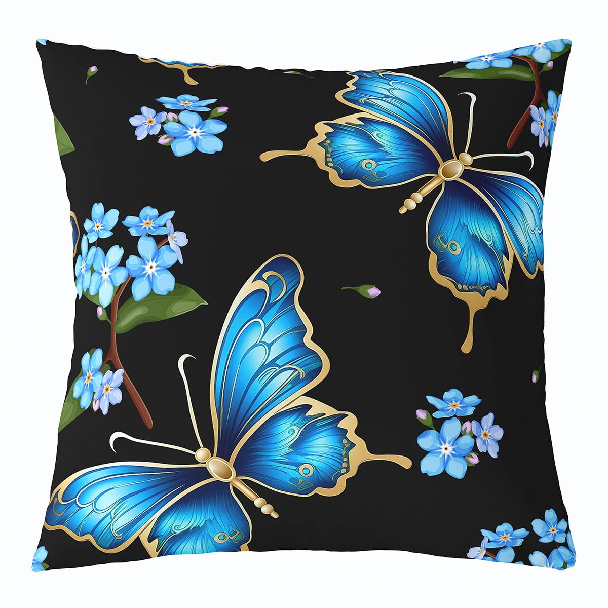 Butterfly Throw Pillow Cover Rustic Pillow Cover Blue Butterfly Cushion ...