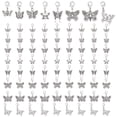 Butterfly Tibetan Style Alloy Pendant Decorations with 304 Stainless ...
