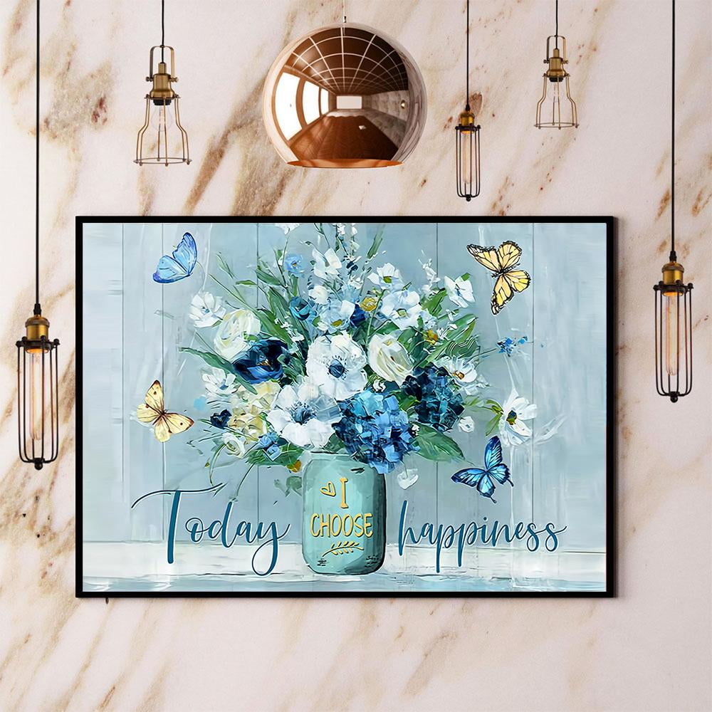 Butterfly Today I Choose Happiness Paper Poster No Frame Matte Wall Art ...