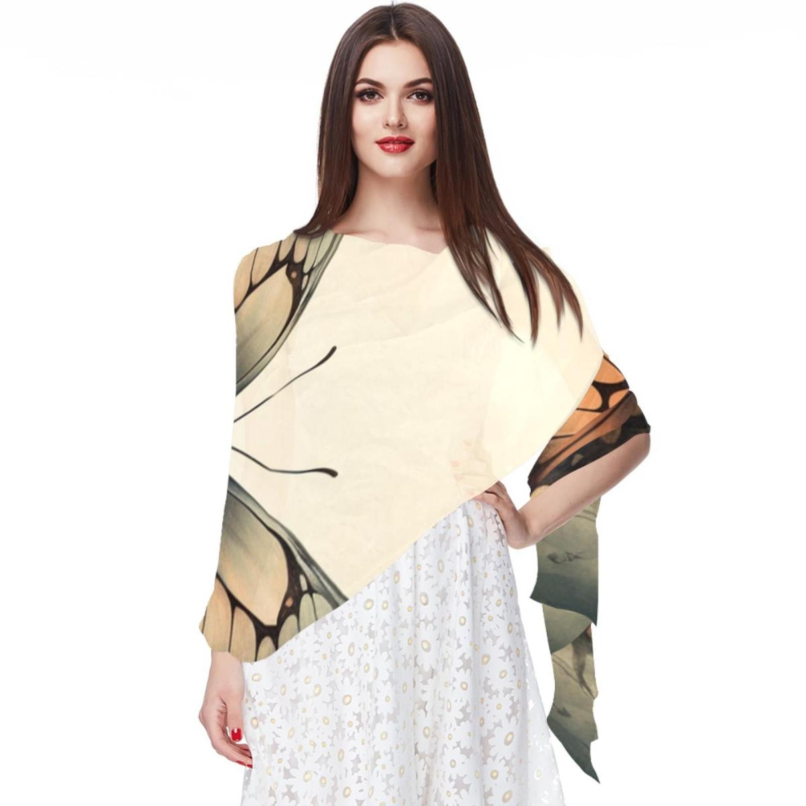 Butterfly Translucent Chiffon Yarn Silk Scarf - Light Breathable ...