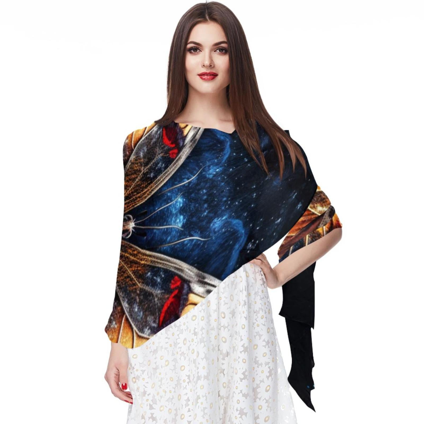 Butterfly Translucent Chiffon Yarn Silk Scarf - Lightweight and ...