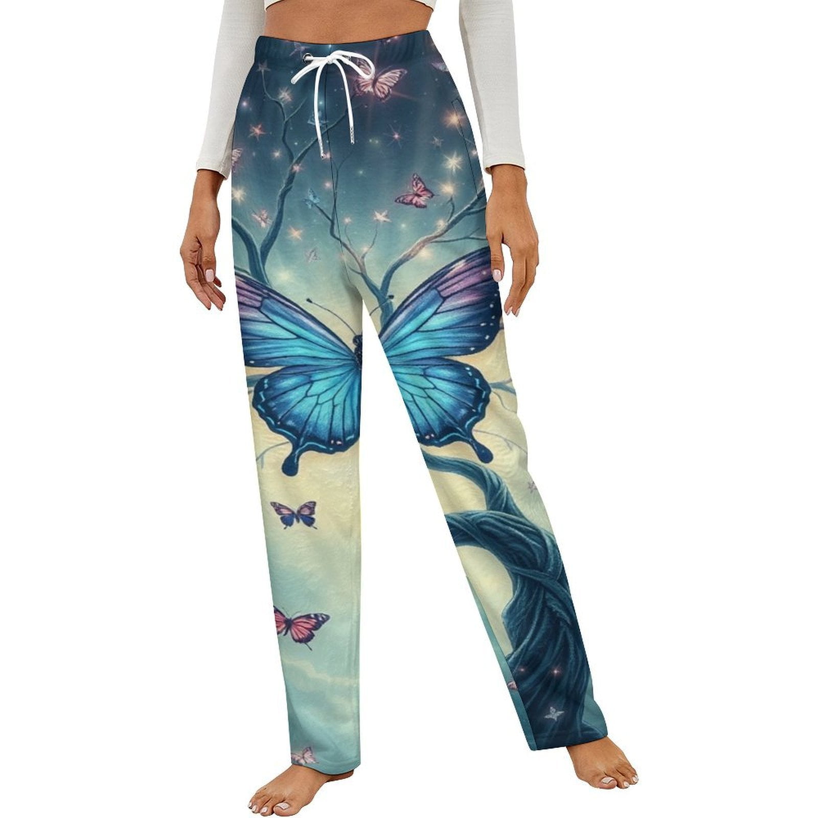 Butterfly Tree Magic Flannel Pajamas Women's Autumn And Winter Plus ...