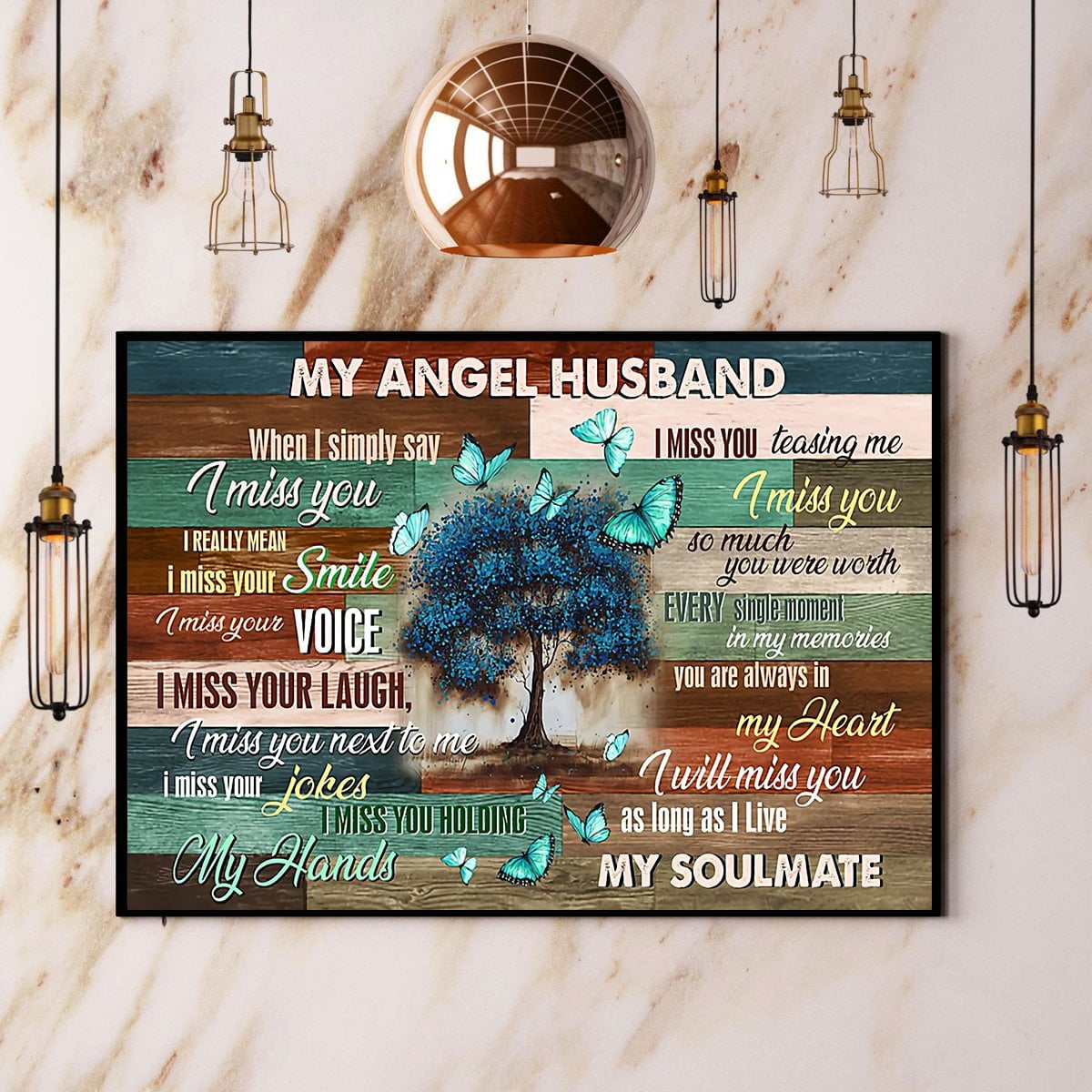 Butterfly Tree My Angel Husband I Will Miss You As Long As I Live Paper ...