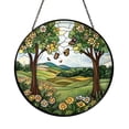Butterfly Trees and Wildflower Stained Glass Suncatcher – Nature Window ...