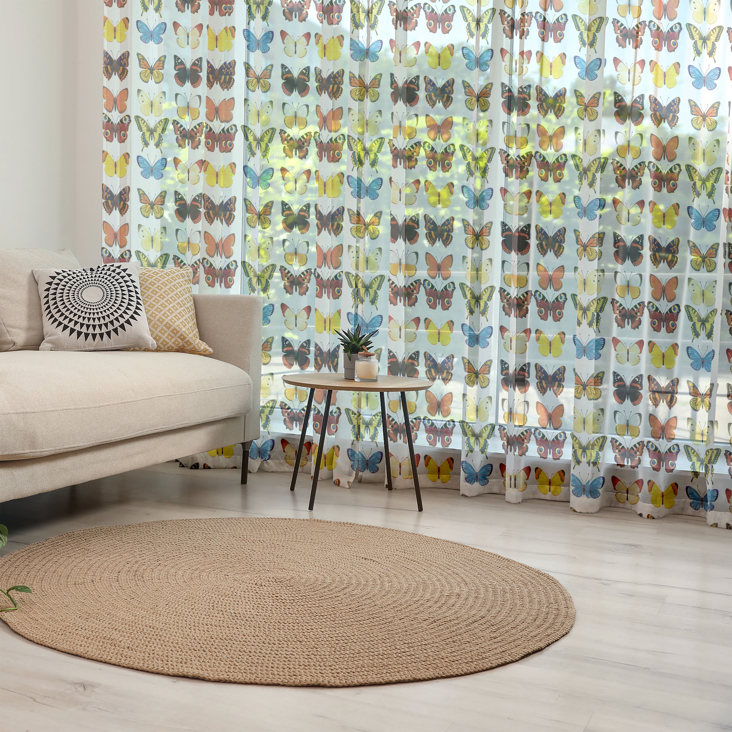 Butterfly Tulle Curtains with Rod Pocket, Assortment of Detailed ...