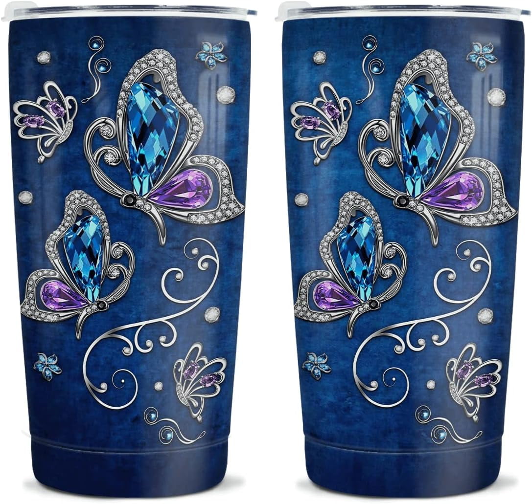 Butterfly Tumbler Butterflies Gift For Women Girls Teen Jewelry Drawing ...