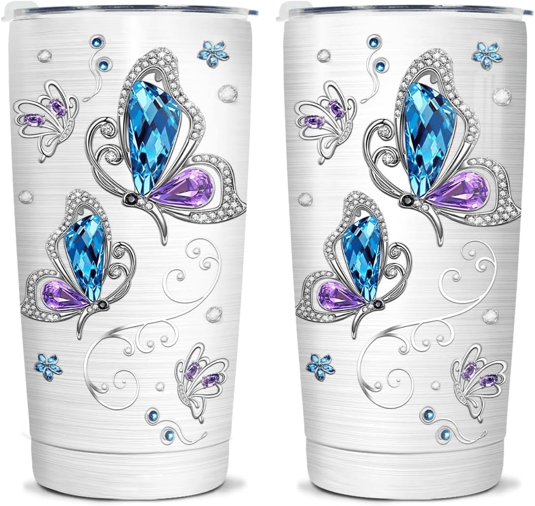Butterfly Tumbler Butterflies Gift For Women Girls Teen Jewelry Drawing ...