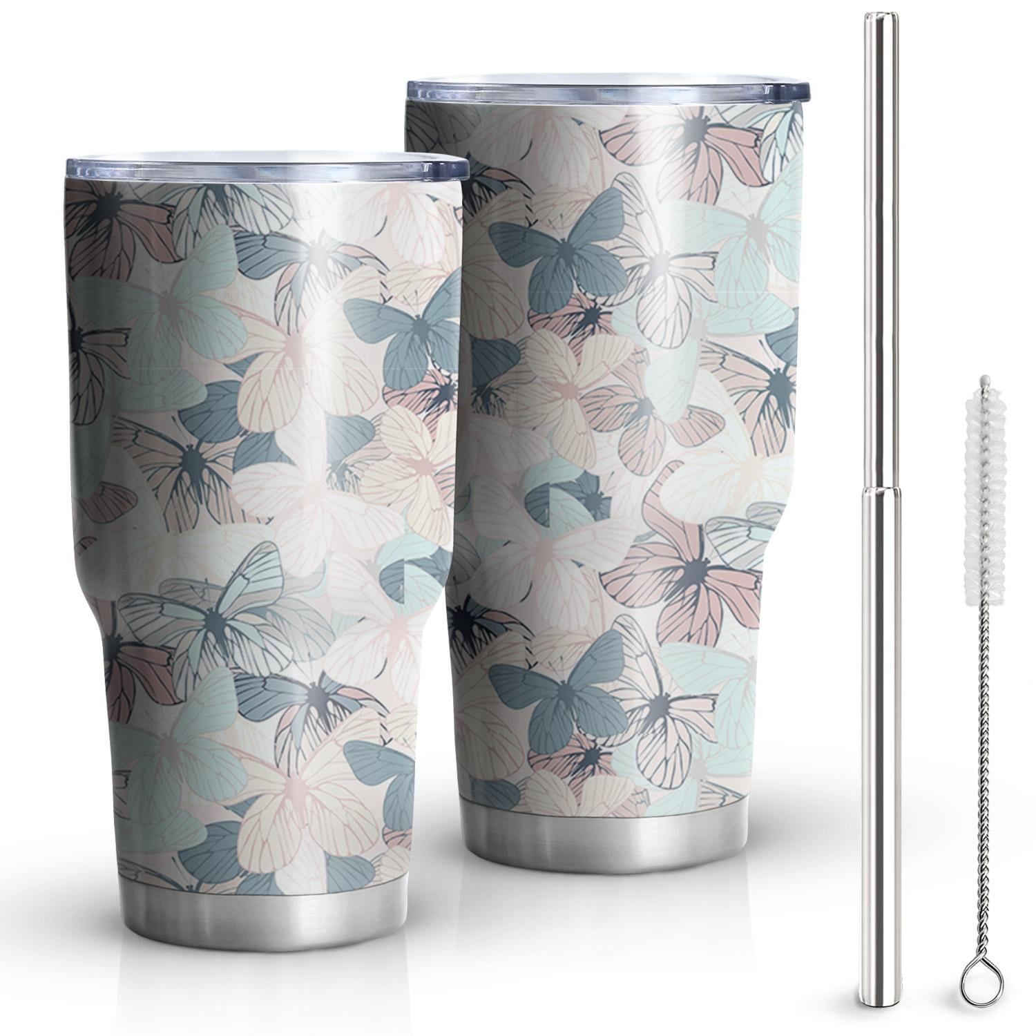 Butterfly Tumbler with Lid and Straw- Butterfly Gifts for Women ...