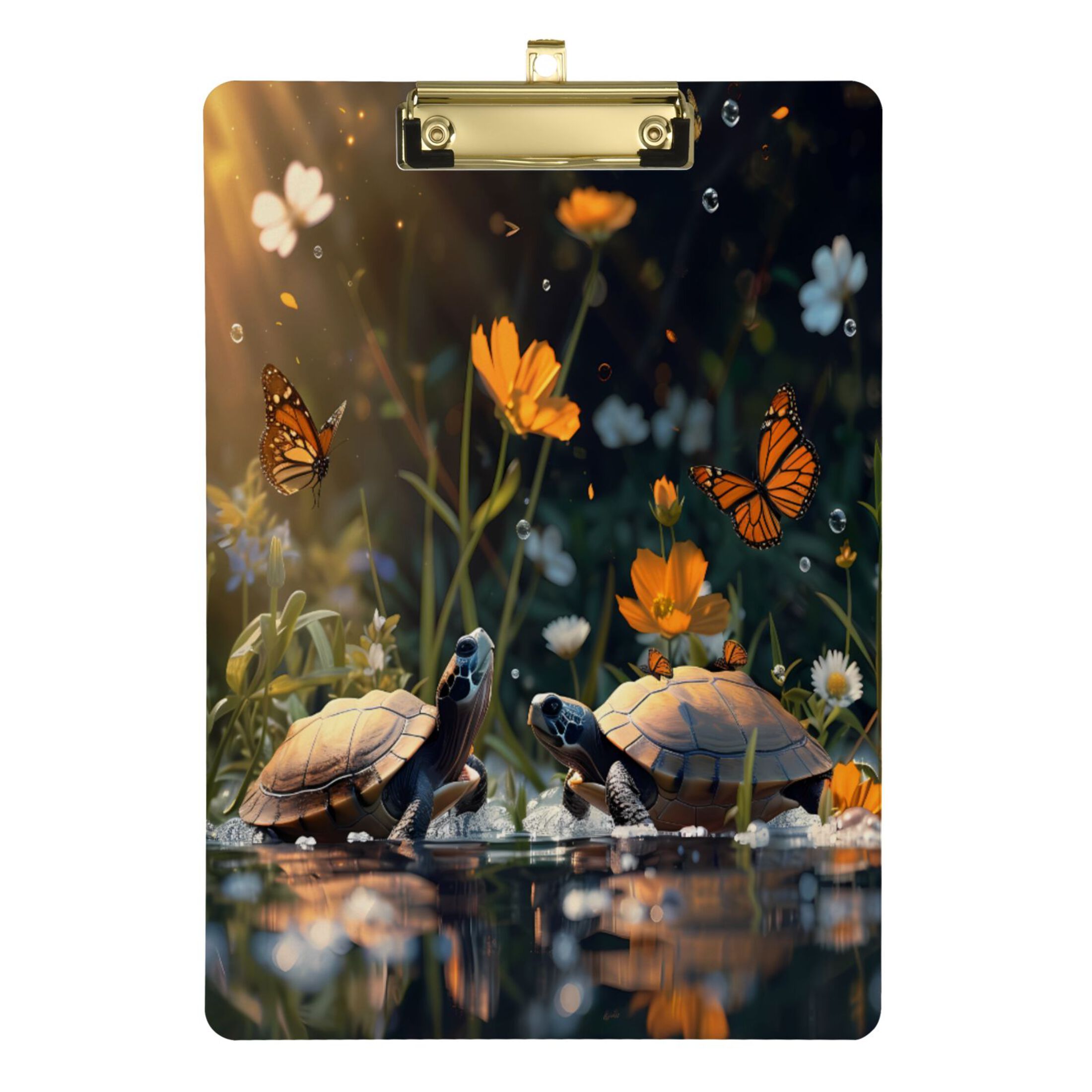 Butterfly Turtle with Sunset Acrylic Clipboards A4 Standard Letter Size ...
