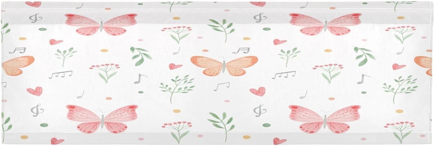 Butterfly Twig Trolley Bag Curtain Drape, 54" x 18" Curtain Window ...