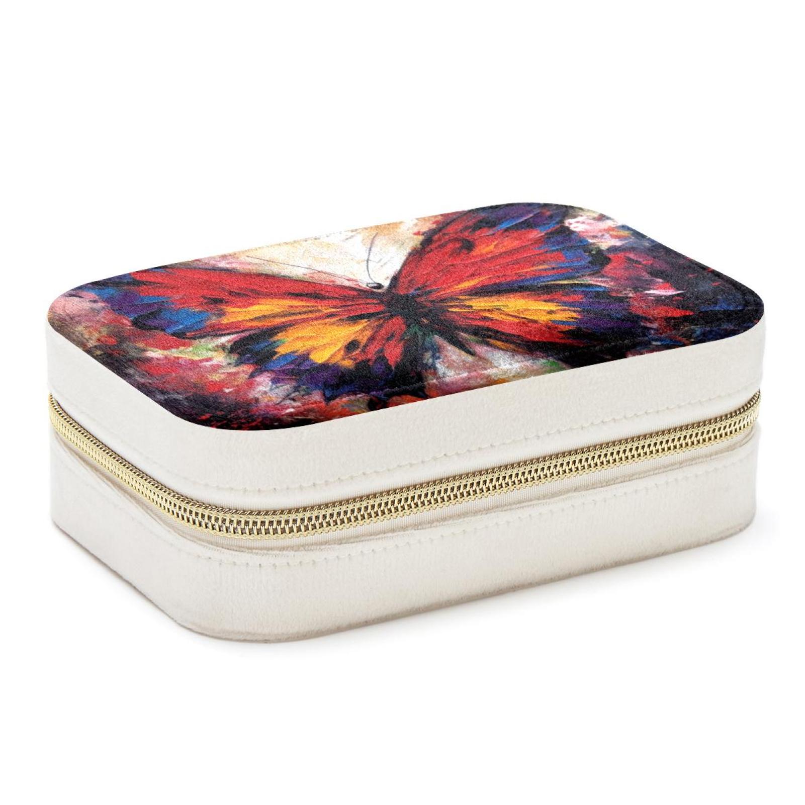 Butterfly Velvet Portable Travel Organizer Box with Removable ...