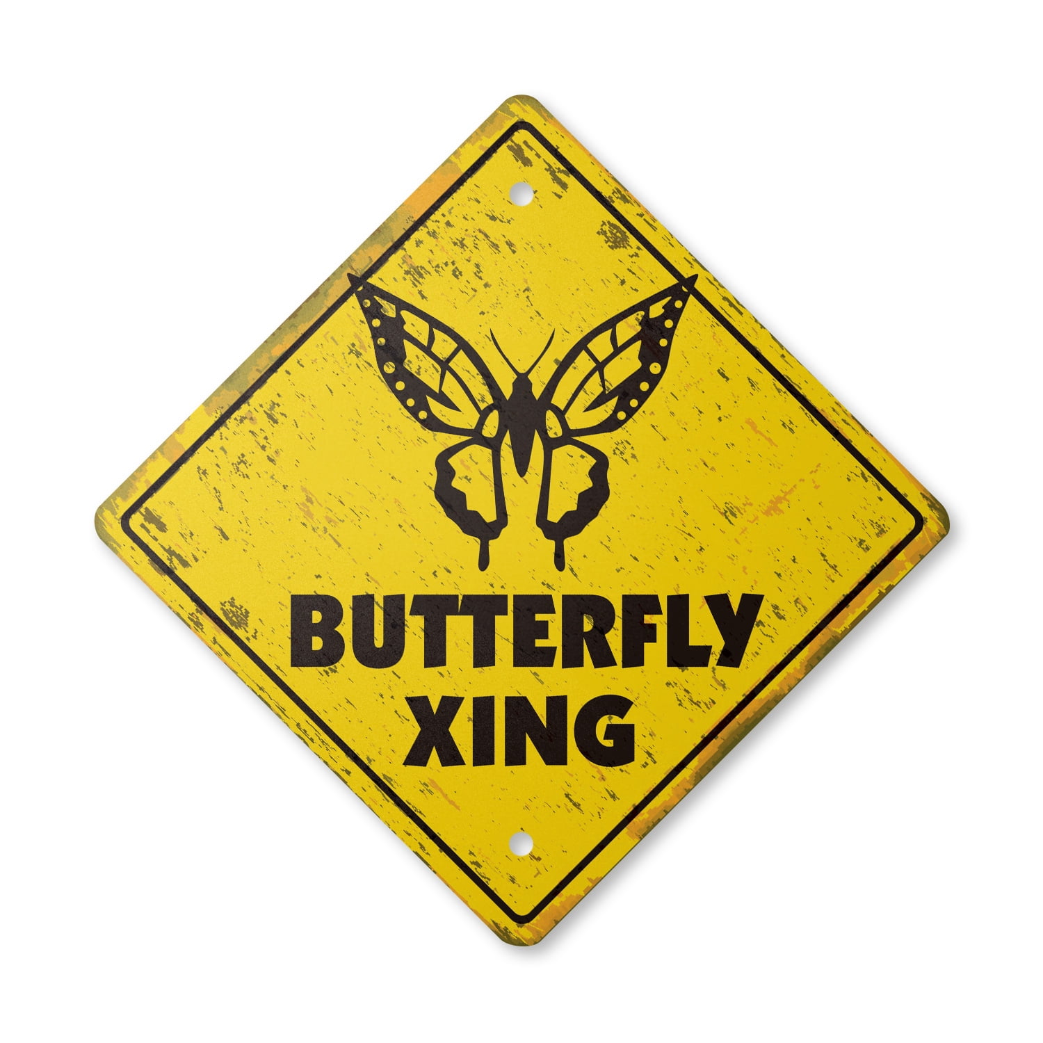 Butterfly Vintage Crossing Sign Zone Xing | Indoor/Outdoor Plastic | 14 ...
