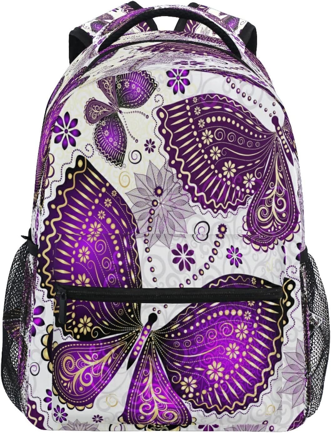 Butterfly Violet Flower Purple Travel Laptop Backpack Business Daypack ...