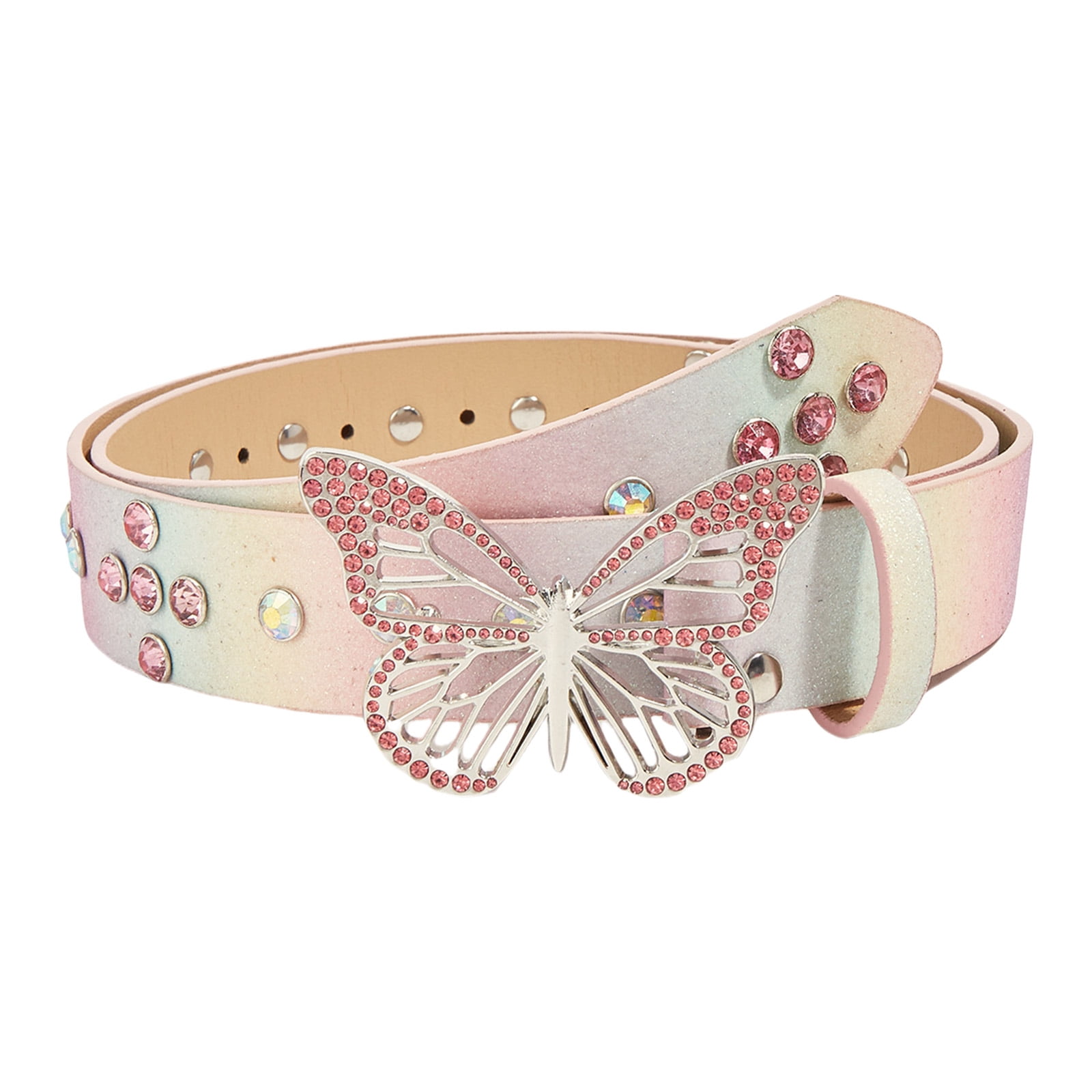 Butterfly Waist Belt Jeans Belt PU Belt Casual Ceinture Punk Crystal ...