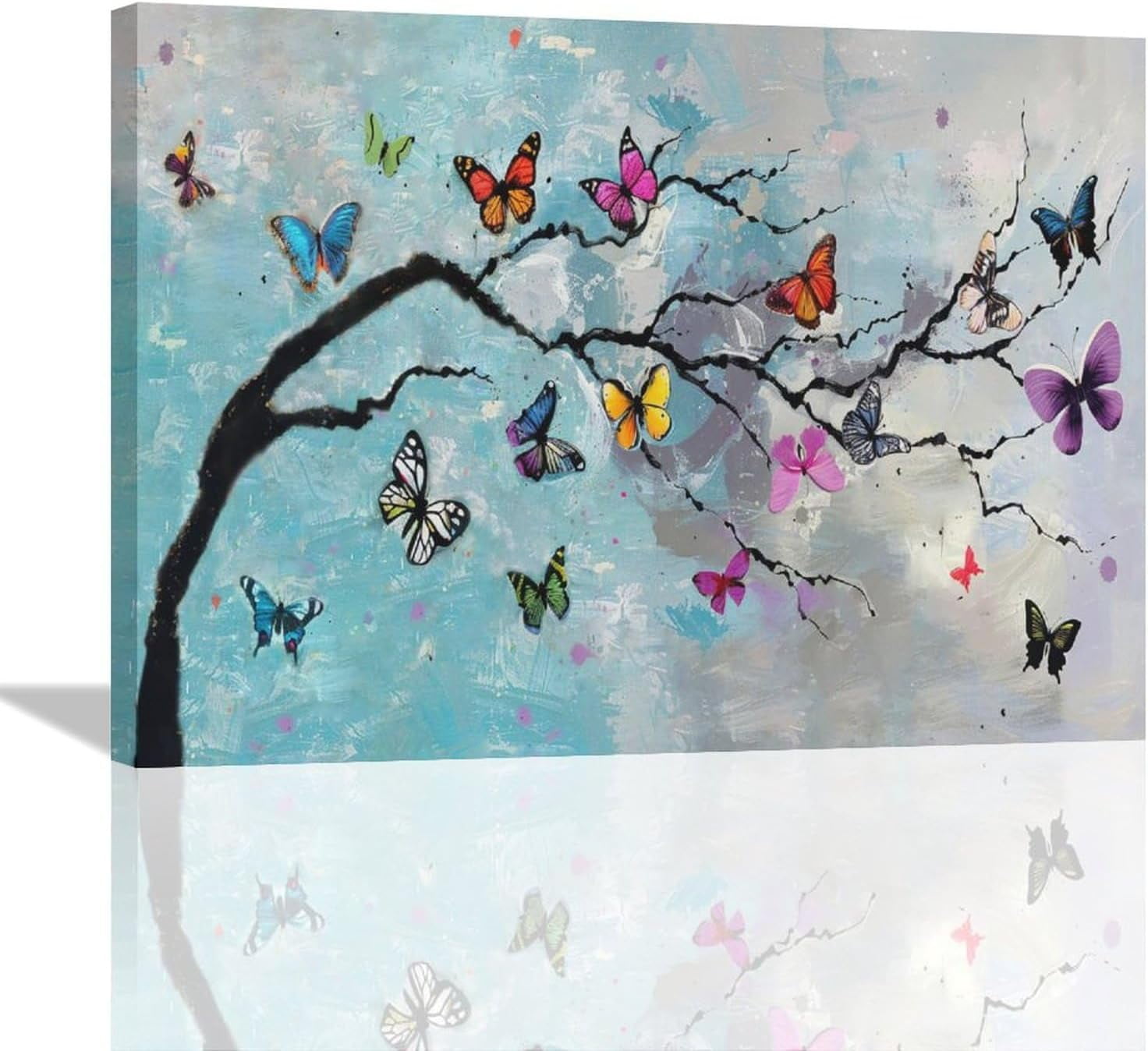 Butterfly Wall Art Abstract Graffiti Butterflies Tree Pictures Wall ...