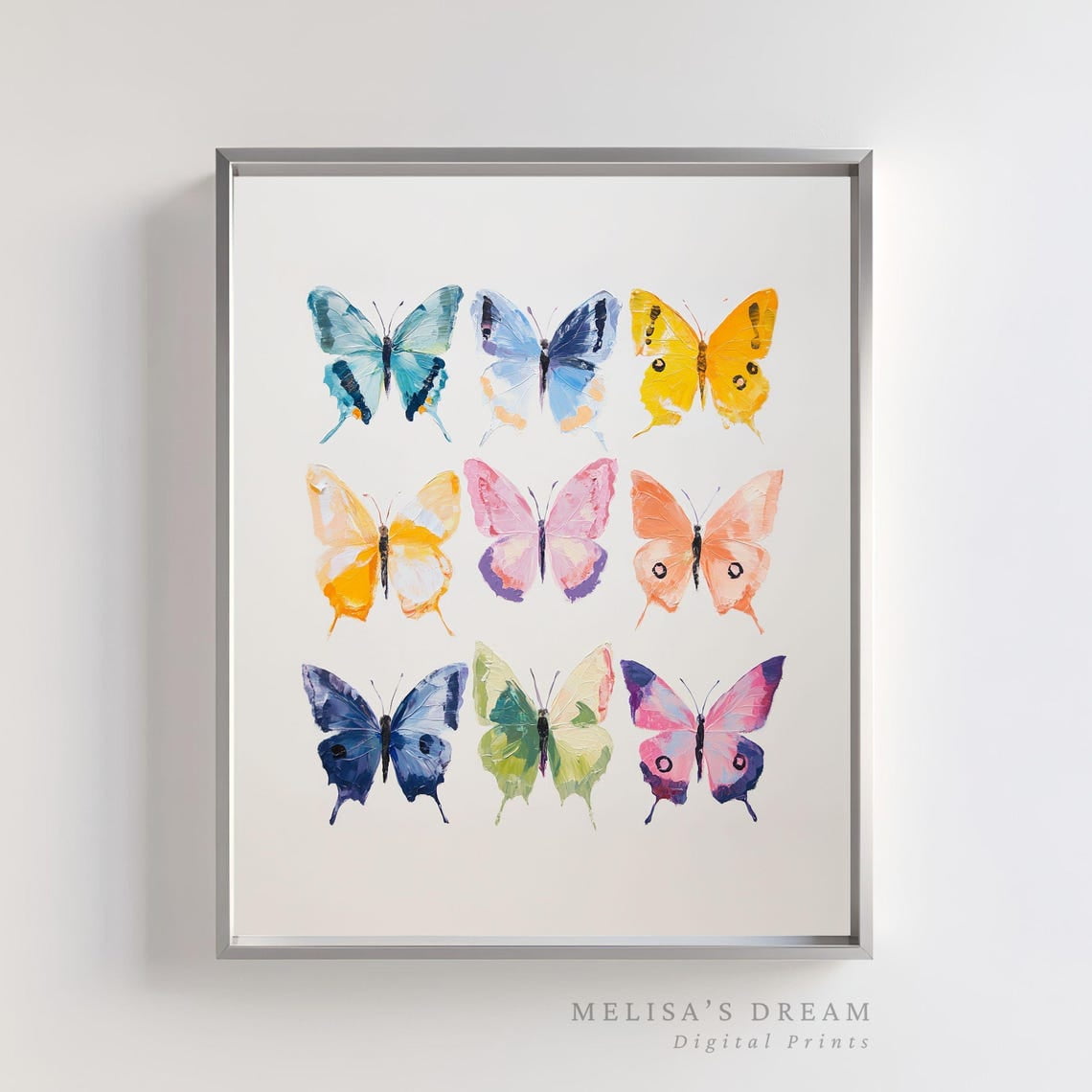 Butterfly Wall Art Colorful Butterfly Painting Modern Abstract Nature ...