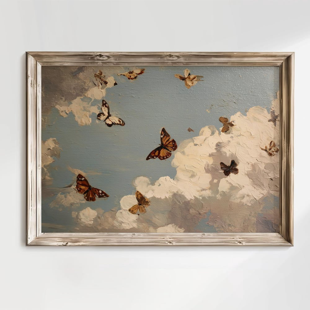 Butterfly Wall Art Cottagecore Girls Room Decor Blue And Pink Nursery ...