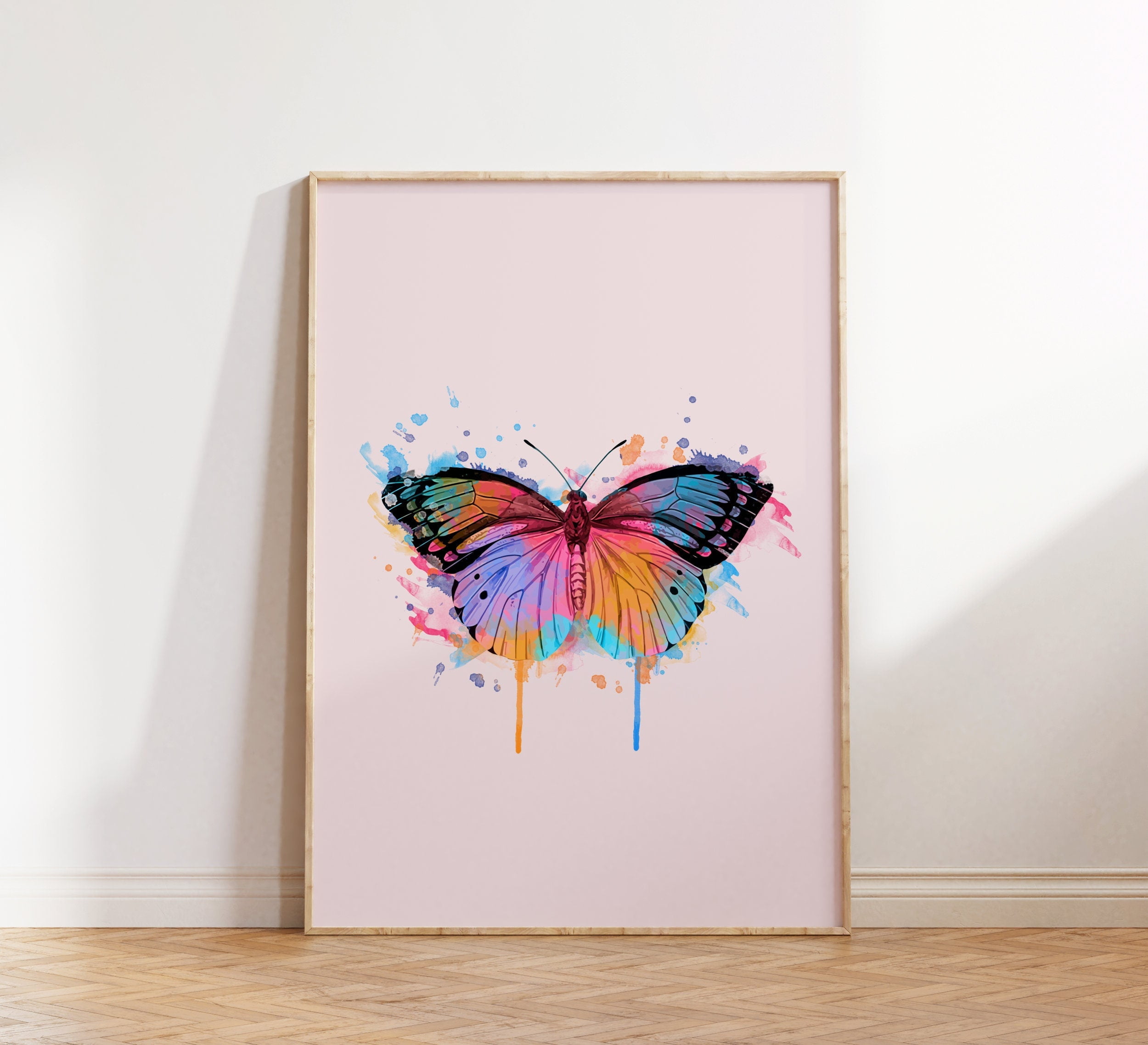 Butterfly Wall Art Print Colorful Butterfly Poster Vintage Butterfly ...