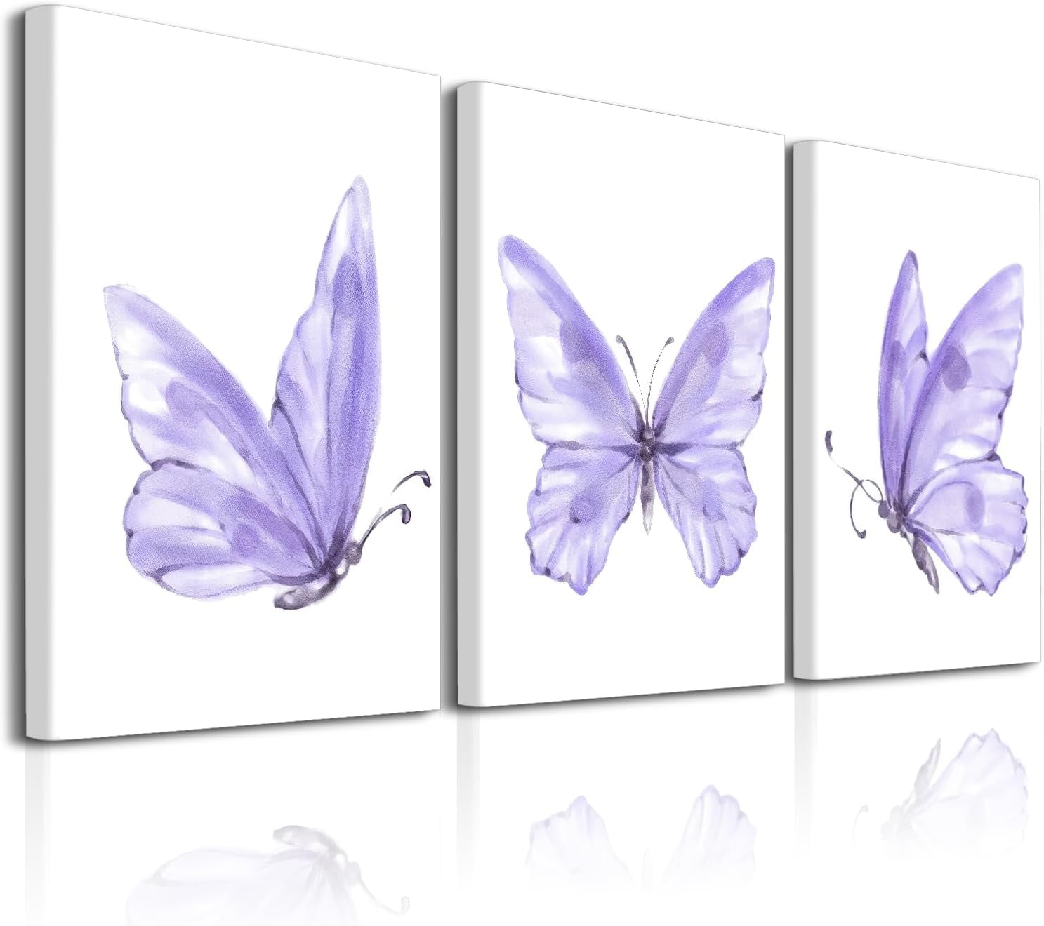 Butterfly Wall Art Prints Decor - Set of 3 purple room decor Poster ...