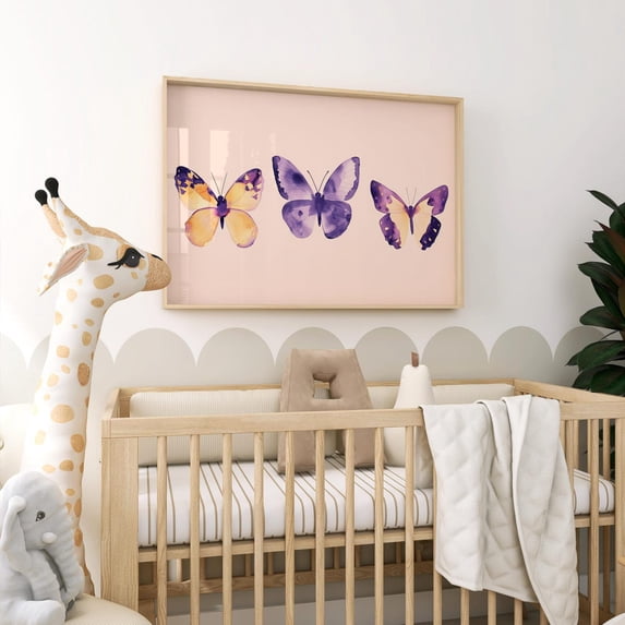 Butterfly Wall Art Violette Purple Citrus Illustration Print Decor Baby ...