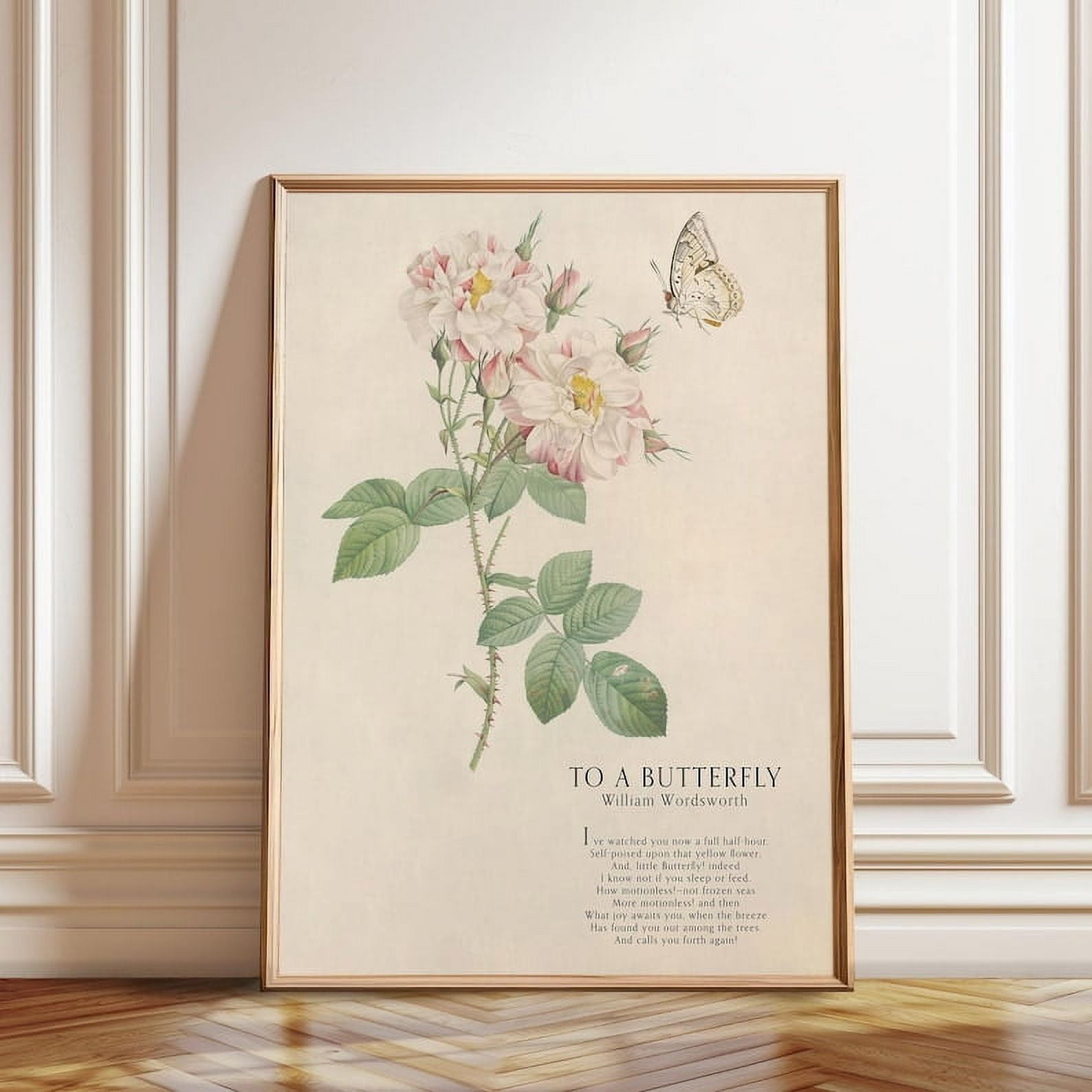 To A Butterfly Wall Art - William Wordsworth Floral And Poem Art Poster ...