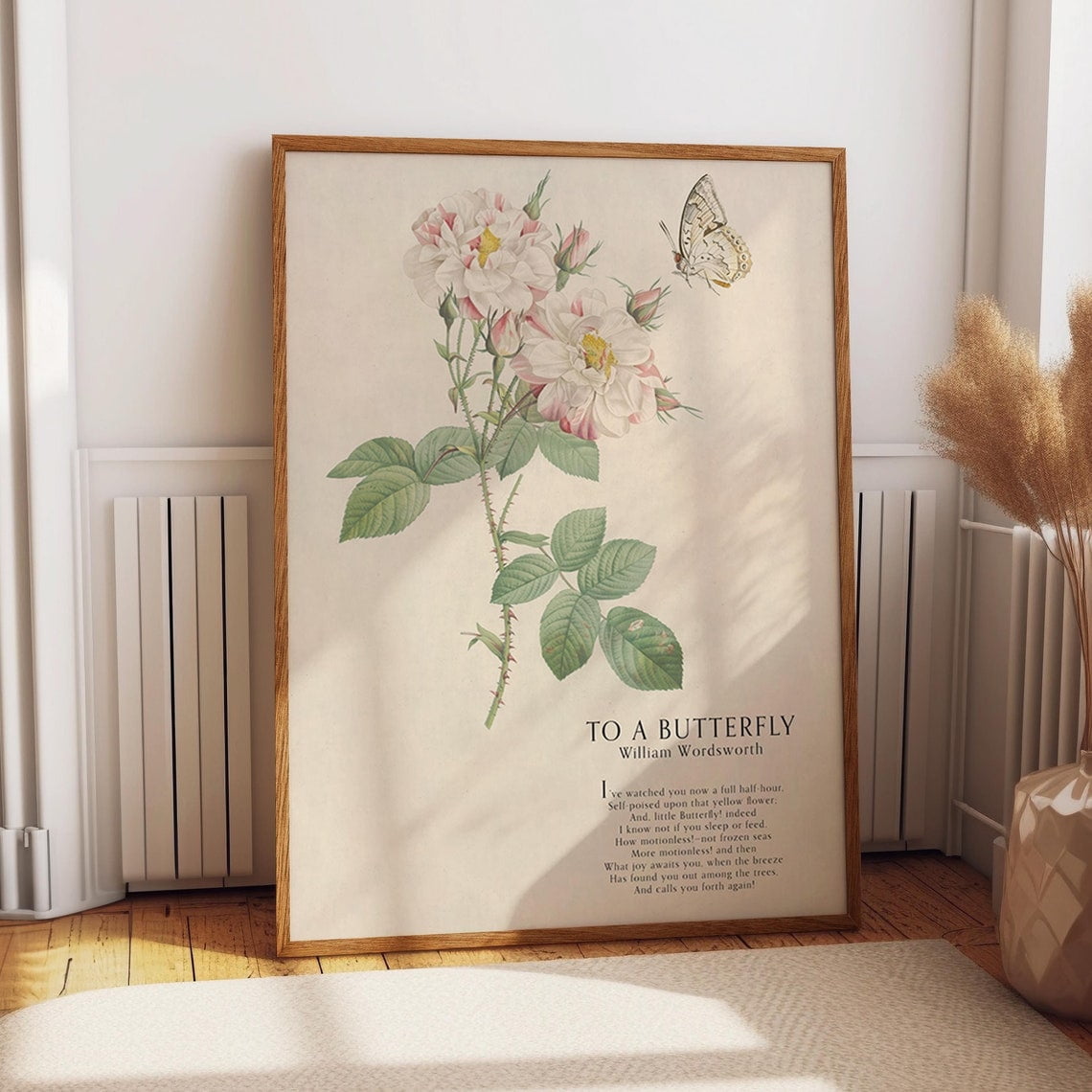 To A Butterfly Wall Art - William Wordsworth Floral And Poem Art Poster ...