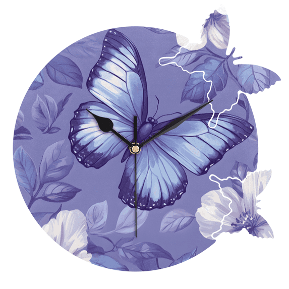 Butterfly Wall Clock Silent Non-Ticking, 9.8Inch Abstract Art with ...