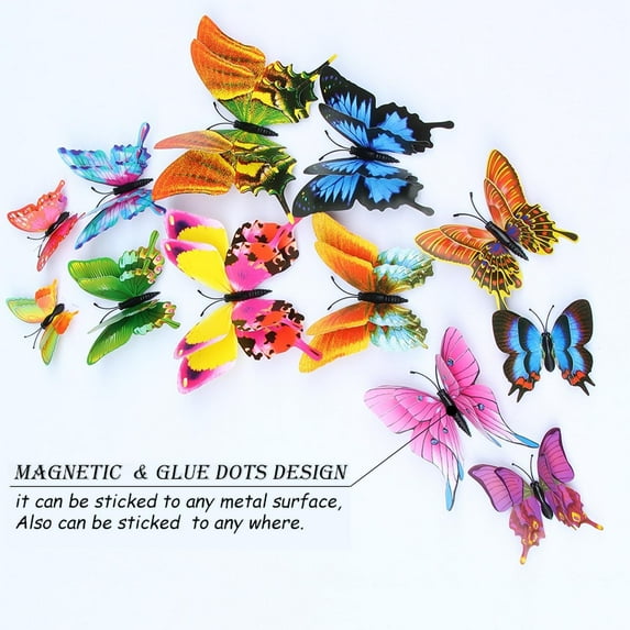 Butterfly Wall Decor 24/48 PCS, 3D Butterflies Stickers for Party ...