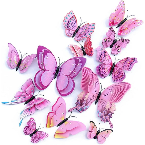 Butterfly Wall Decor 24/48 PCS, 3D Butterflies Stickers for Party ...