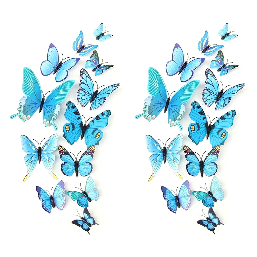 Butterfly Wall Decor 24 PCS, 3D Butterflies Stickers for Party ...