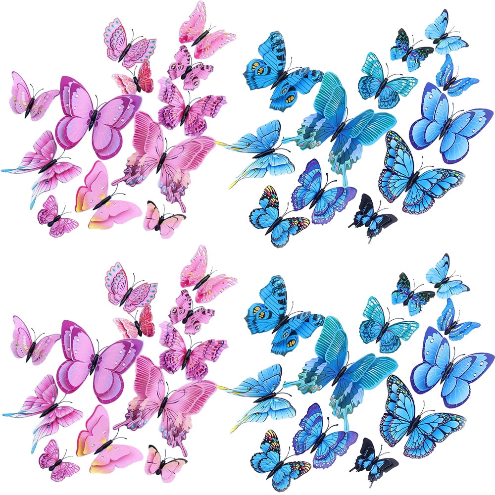 Butterfly Wall Decor 48 PCS, DIY Wall Crafts 3D Butterflies Stickers ...