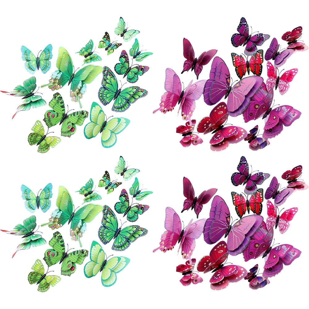 Butterfly Wall Decor 48 PCS, DIY Wall Crafts 3D Butterflies Stickers ...