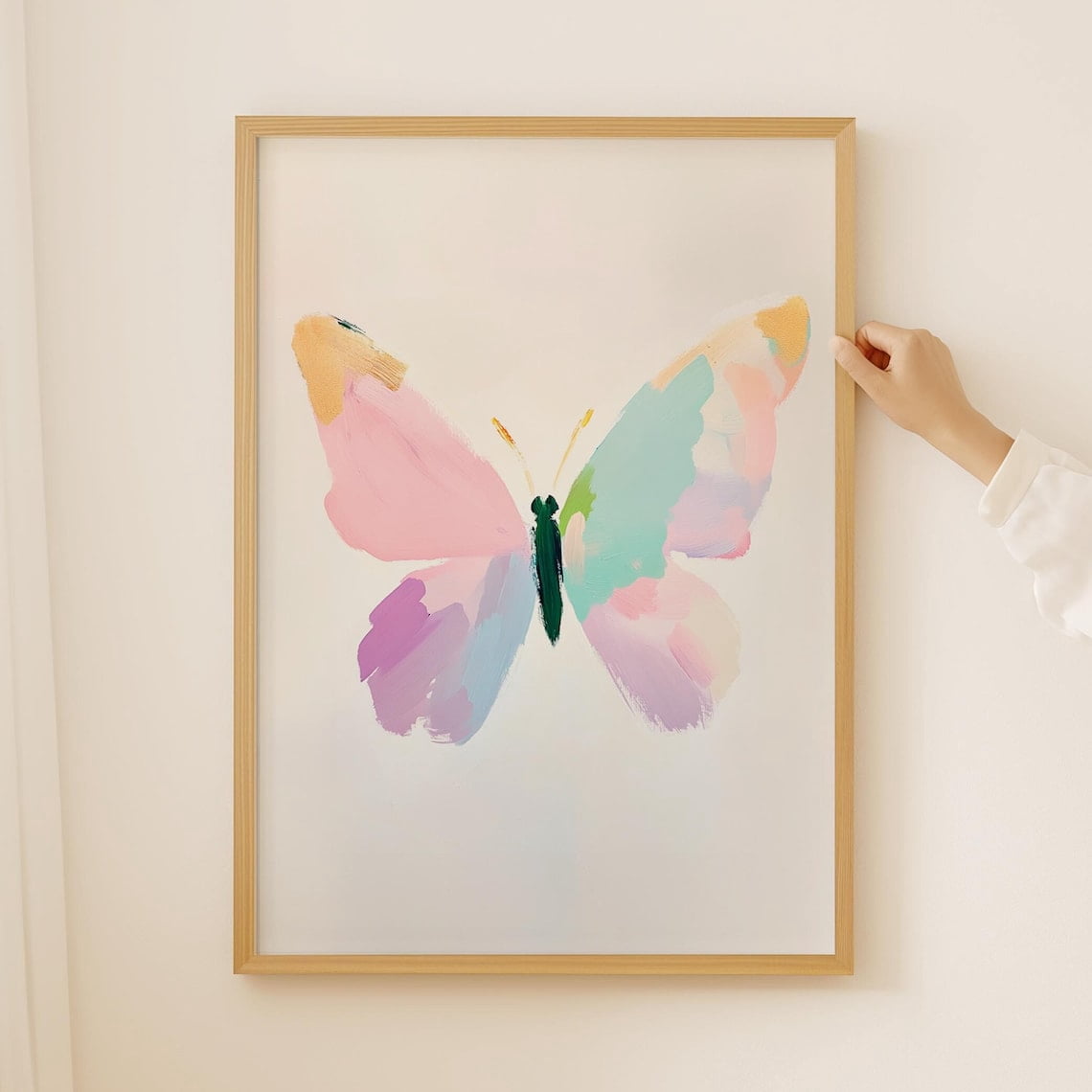 Butterfly Wall Decor Pastel Butterfly Painting Insect Art Print Girly ...