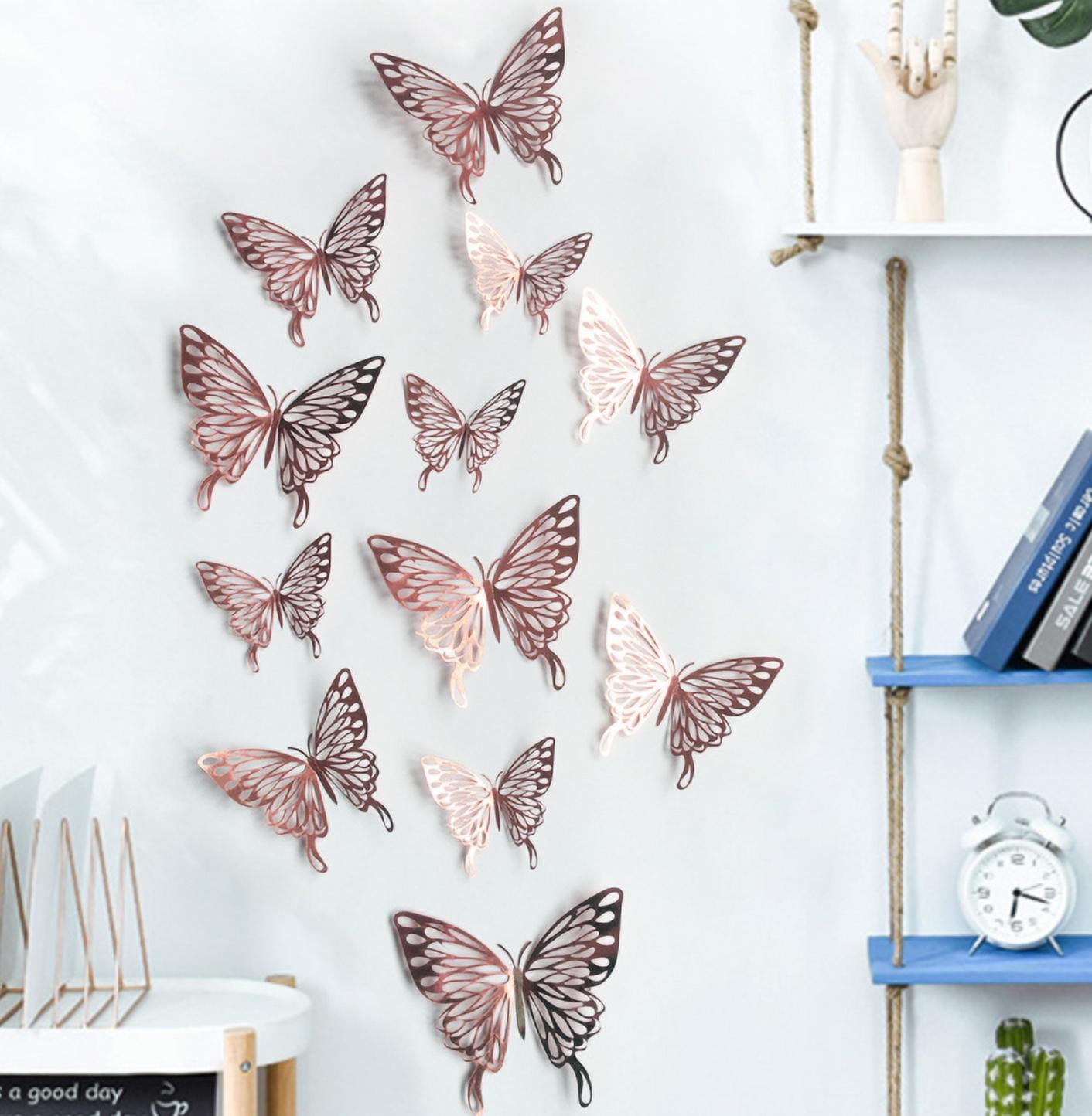 Butterfly Wall Decor Sticker Wall Decal, 12 Pcs 3D Art Removable Mural ...