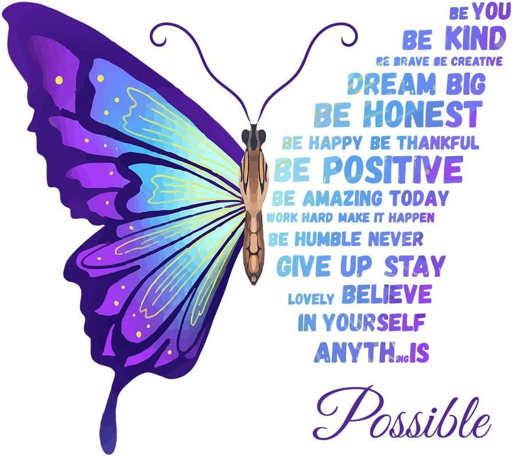 Butterfly Wall Stickers Inspirational Wall Decals Quotes Motivational ...
