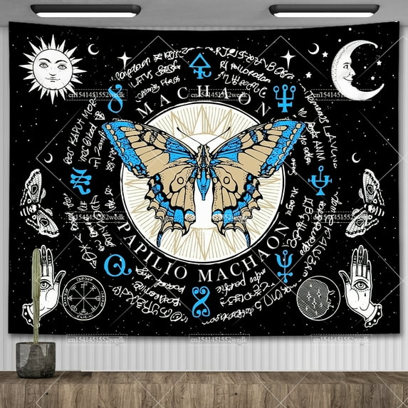 Butterfly Wall Tapestry Bohemian tellation Wall Hanging Sun and Moon ...