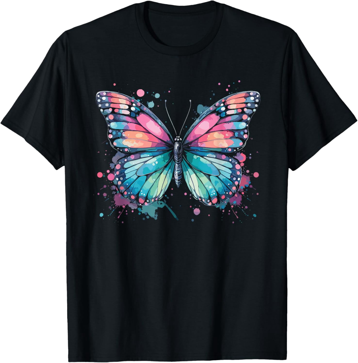 Butterfly Watercolor Design – Boho Aesthetic Art T-Shirt- Classic ...