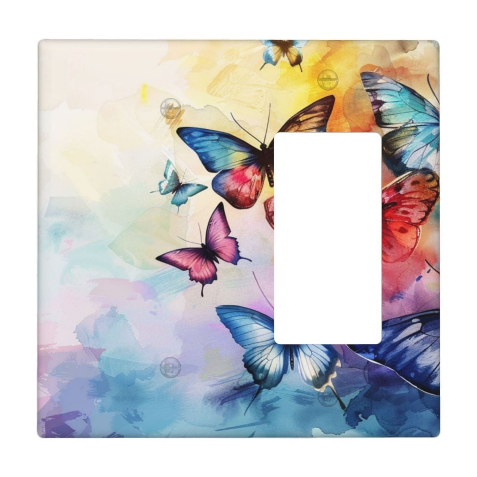 Butterfly Watercolor Switch Cover Decorative Wall Plate / 2-Gang 1 ...