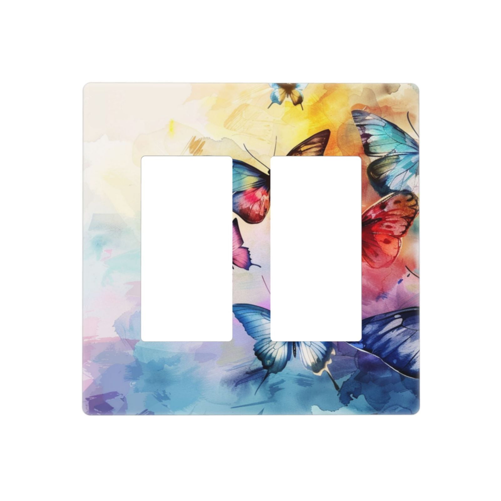 Butterfly Watercolor Switch Cover Decorative Wall Plate / 2-Gang ...