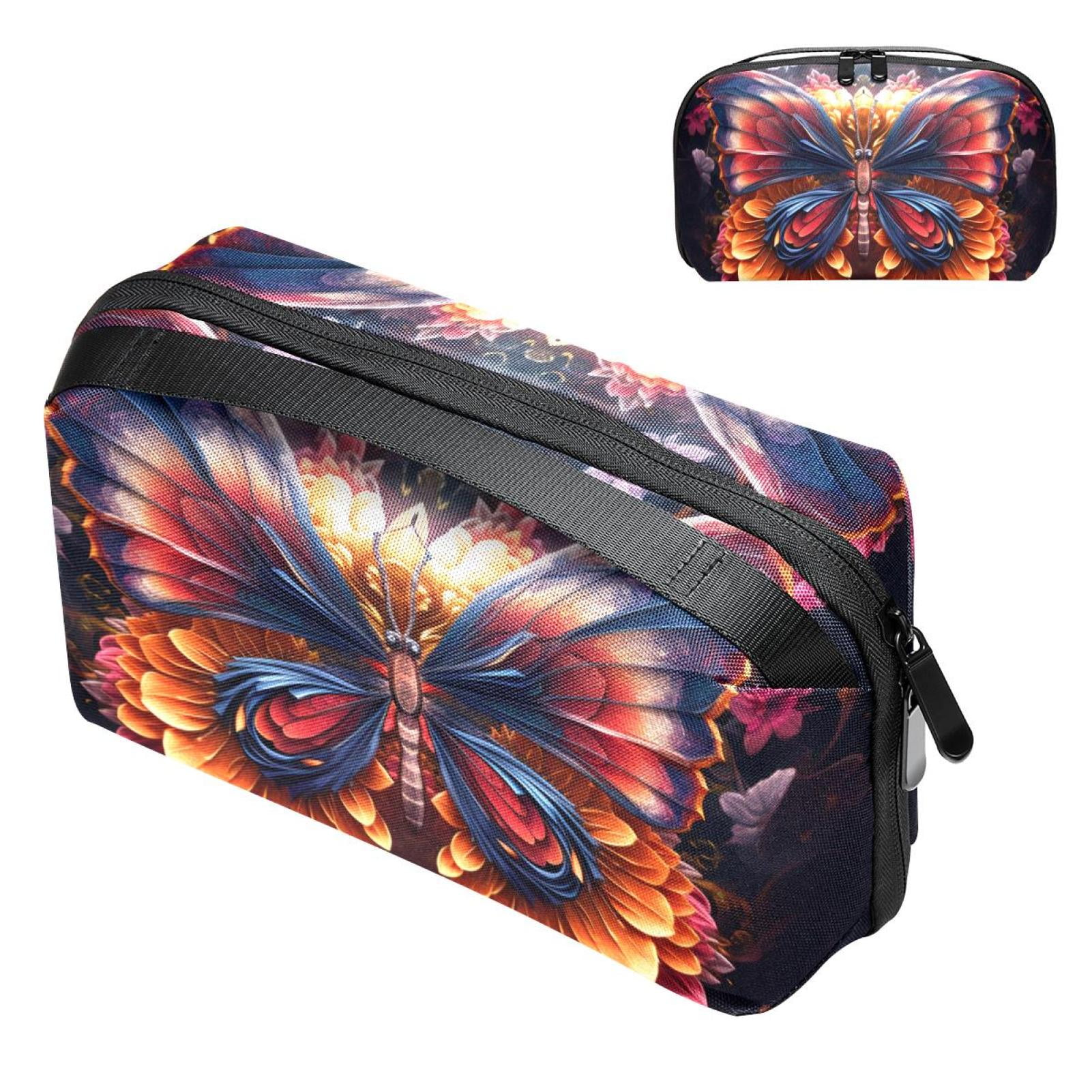 Butterfly Waterproof Oxford Fabric Storage Case with Charger Pouch ...