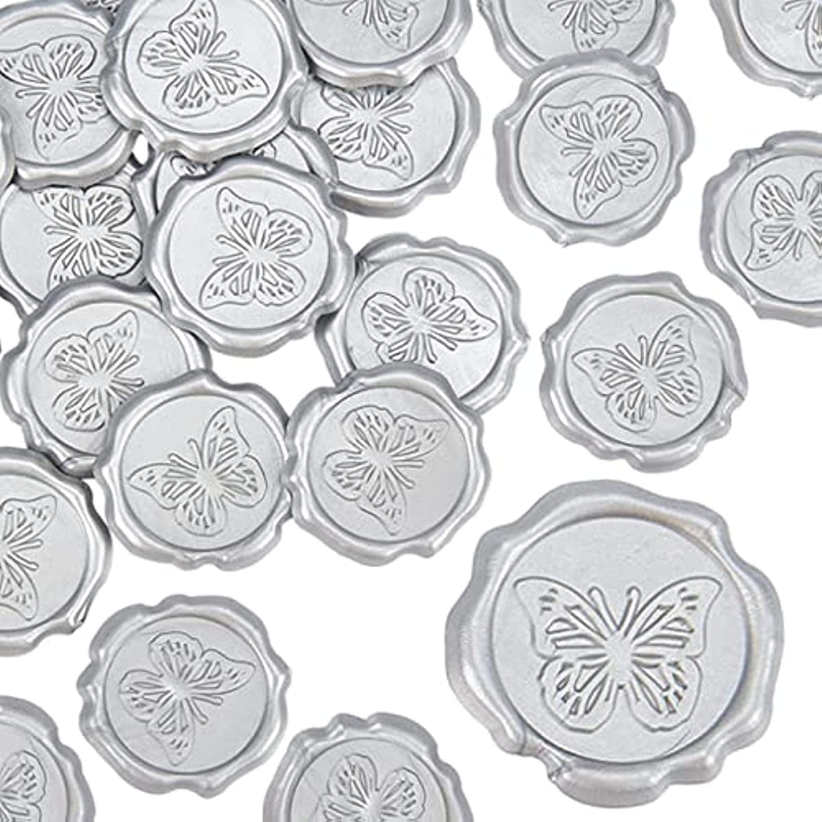Butterfly Wax Seal Stickers Silver 25PCS Adhesive Wax Seals Decorative ...
